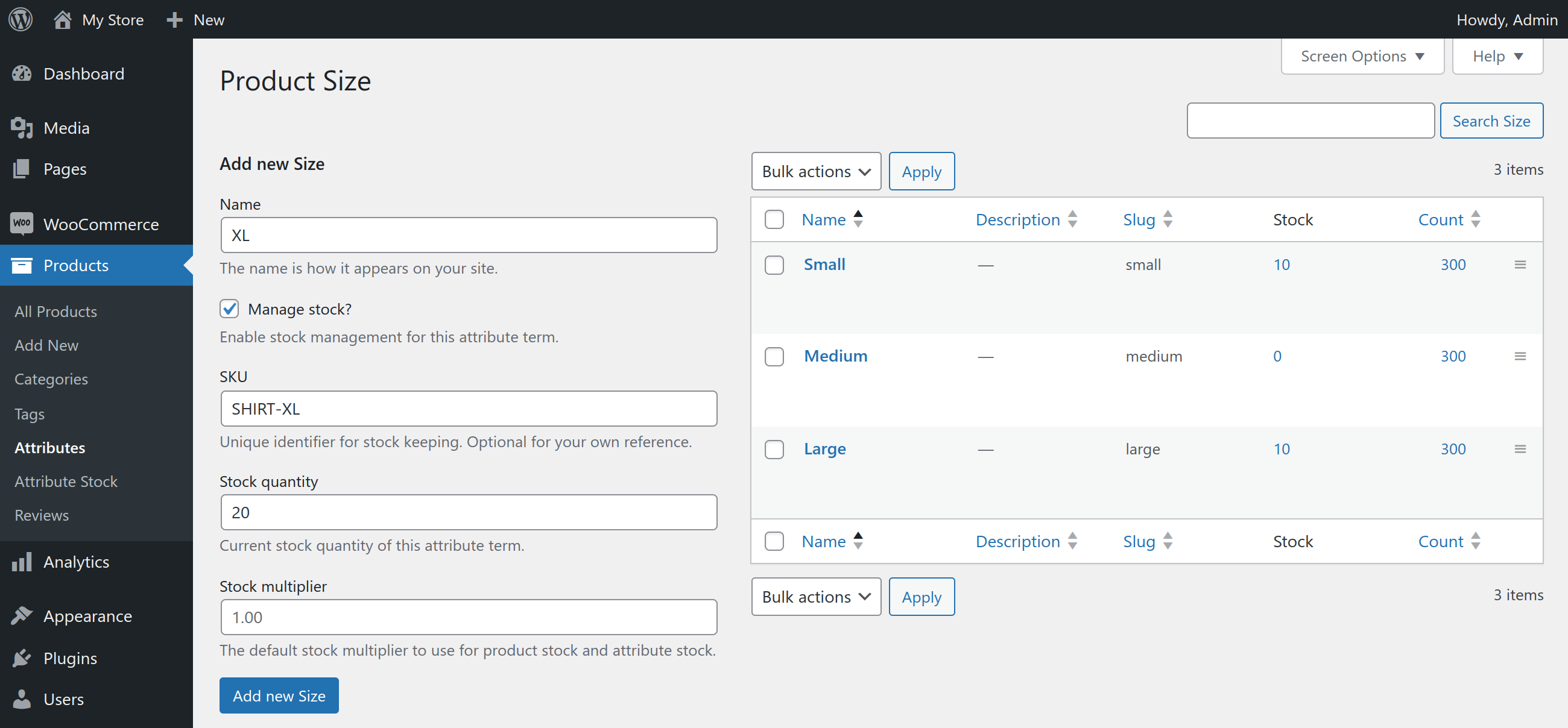 Attribute Stock | WooCommerce Attribute Stock