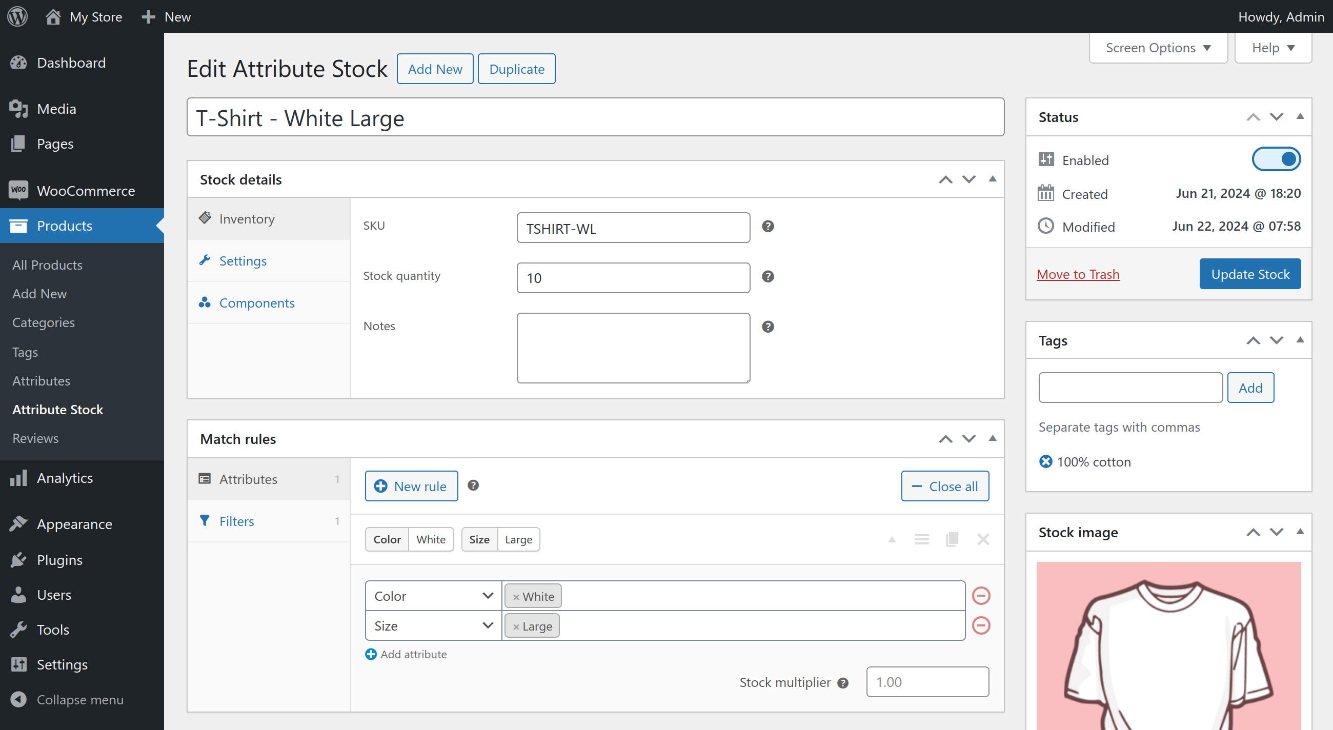 Attribute Stock | WooCommerce Attribute Stock
