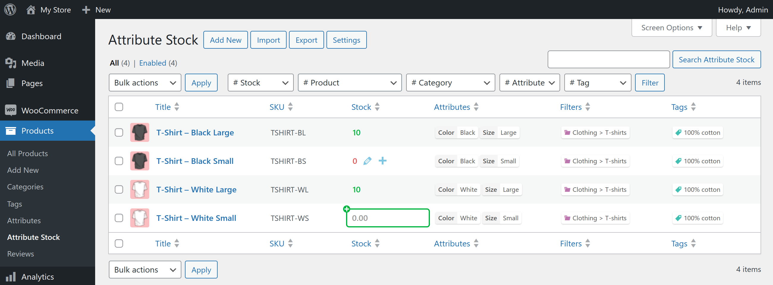 Attribute Stock | WooCommerce Attribute Stock